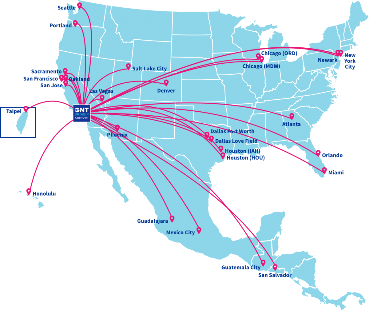 Ontario International Airport Map Ontario International Airport Map